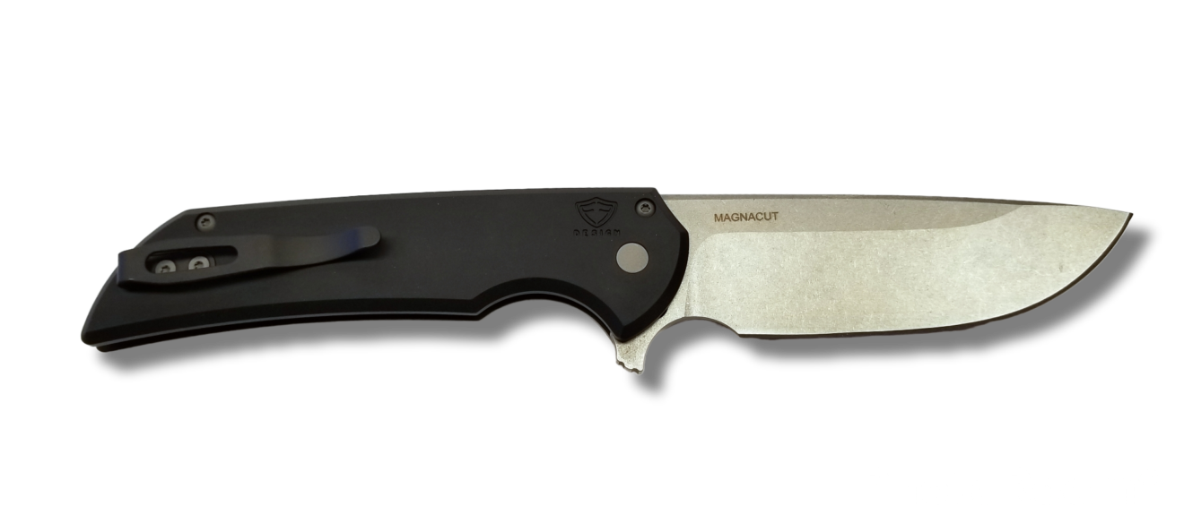 Pro-Tech Pro-Tech Mordax – Black/StoneWashed MAGNACUT Blade – Mr. KnifeGuy®